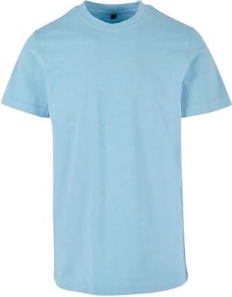 Build Your Brand Homme By190-acid Washed Round Neck Tee T-Shirt, Bleu Baltique, M EU