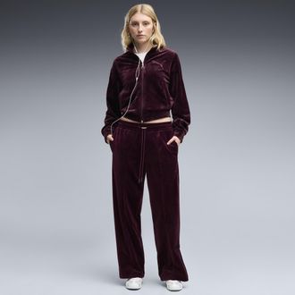 Puma Pantalon droit en velours Essentials Elevated Femme, Accessoires, Rouge, XS