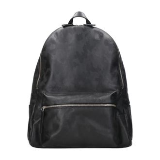 Orciani Schwarzer Lederrucksack mit Camouflage-Print - - Bags - Herren - Schwarzk - ONE SIZE