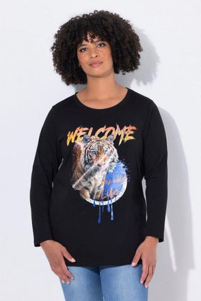 Angel Of Style T-Shirt T-Shirt Komfort Fit Tiger-Motiv Langarm