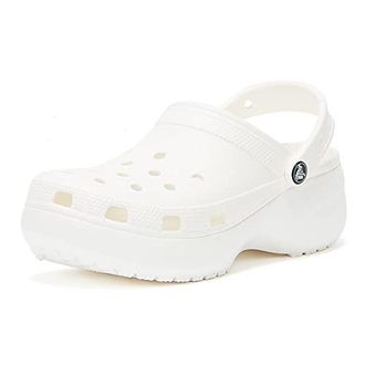 Crocs Femme Classic Platform Clog W Sabots, White, 38/39 EU