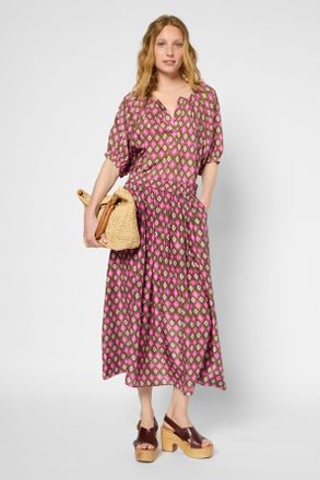 Gerard Darel Jupe imprim&eacute;e en soie - VICKIE - Bronze