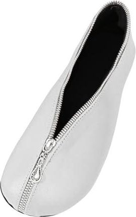 Generic Chaussures confortables pour femme avec fermeture &eacute;clair sur le devant, semelle large et plate. Chaussures hautes pour femmes noires avec talon et lac