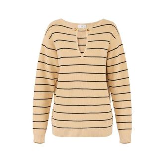 Elisabetta Franchi Damen, Strickwaren, Beige, 2XLGr&ouml;&szlig;e