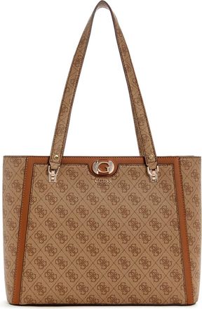 Guess Orlina Logo Noel Tote Latte Logo/Brown