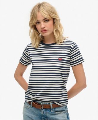 Superdry T-shirt ajust&eacute; &agrave; rayures Essential Logo