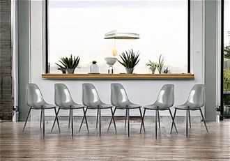 Dmora Stuhl Agate Grau 6 Stühle Tragkraft 120 kg