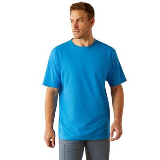 Ariat Mens Rebar Cotton Strong Standard T-Shirt in French Blue, Size X-Large, by Ariat