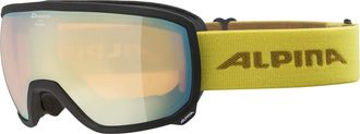 Alpina SCARABEO Q-LITE - Verspiegelte, Kontrastverstärkende OTG Skibrille Mit 100% UV-Schutz Für Erwachsene, black-curry, One Size
