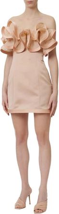 Elisabetta Franchi Femme, Robes, Beige, Taille: 40 FR Ruffled Mini Dress