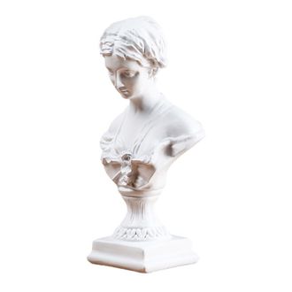 Hemobllo Wei&szlig;e G&ouml;ttinnenb&uuml;ste Skulptur aus Harz Europ&auml;isches Design Realistische Gypsfigur f&uuml;r Wohnraumdekoration Kompakte Handgefertigte Statue mit Feinen Det