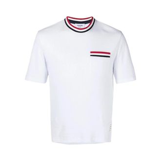 Thom Browne Pointelle Strick T-Shirt - - Tops - Herren - Wei&szlig; - S
