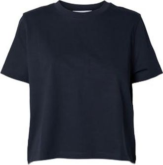 Selected Slfessential SS Boxy Tee Noos T-Shirt pour Femme, Dark Sapphire, S
