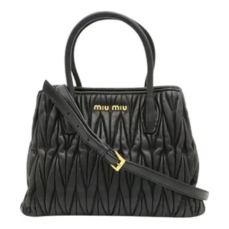 Miu Miu Sac &agrave; main Matelass&eacute; doccasion - Femme - Pre-owned - Noir - Taille: ONE Size