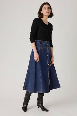 Levi's Jupe Yoked Western - Femme - Bleu / Slightly Circular - 23