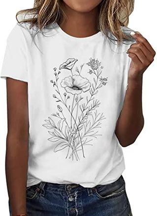 Generic Hauts surdimensionnés pour femmes, T-shirts graphiques pour femmes, T-shirts pour femmes, tuniques pour femmes, chemisiers décontractés pour femmes, t