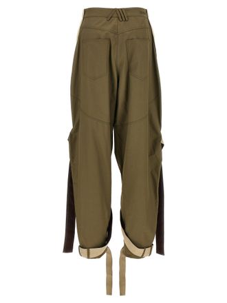The Attico Womens Bicolor Cotton Cargo Pants