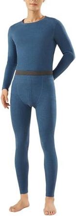 Generic Lot de 2 sous-vêtements thermiques plus chauds pour homme, caleçon dhiver long doublé en polaire, ensemble de couches de base élastiques sans couture,