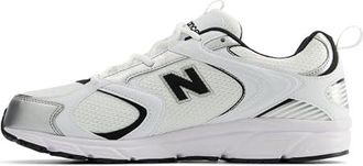 New Balance Homme 408 Fashion-Sneakers, Blanc Noir Argent, 44.5 EU