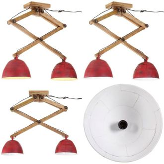 vidaXL Deckenleuchte 25 w Rot 29x18x85 cm E27 - Dekorleuchte - Industrielampen - Wandlampen - Wohnraumbeleuchtung - Schlafzimmerlampe - Home & Living