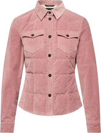 Moncler Moncler Doudoune-chemise Nangy En Velours C&ocirc;tel&eacute;, Femme, Rose, Taille: 00