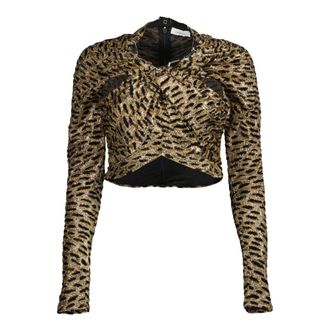 Paco Rabanne Leopardenmuster Top Fr&uuml;hling-Sommer 2025 - - Tops - Damen - Braun - XS