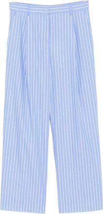 Karl Lagerfeld Femme, Pantalons, Bleu, Taille: 38 FR Autograph Striped Poplin Pants