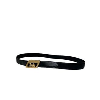Celine Pre-owned Vintage Leather Belt - Femme - Pre-owned - Noir - Taille: ONE Size