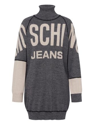 Moschino Midikleid mit Rollkragen - Grau