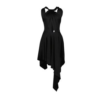 Stella McCartney Asymmetrisches Kleid aus Viskose mit offenem R&uuml;cken- kurz - - Dresses - Damen - Schwarzk - M