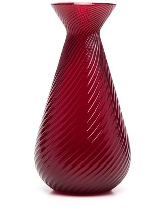 VENINI Gemme Rigadin Vase - Rot