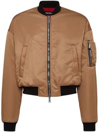Dsquared2 veste bomber à coupe crop - Marron
