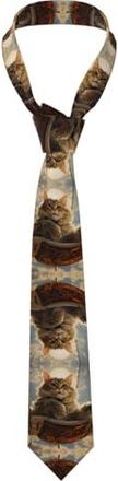 Generic Cravate Homme Impression DUn Chaton Sur Une Balan&ccedil;oire Cravate De Mariage De Soie Moderne DAffaires Cravatte, Pour F&ecirc;te, Mariage, DAffaires