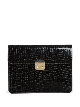 Dsquared2 pochette &agrave; effet peau de crocodile - Noir