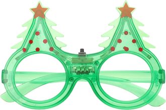 Angoily Leuchtende Weihnachtsbrille mit Weihnachtsbaum Motiv Polycarbonat Partybrille f&uuml;r Karneval und Foto Requisit