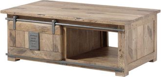 Massivmoebel24 Couchtisch Mango 120x70x45 whitewash lackiert railway 3007