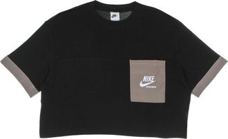 Nike Top Heritage Kurzarm-T-Shirt - - Sport - Damen - Schwarzk - L
