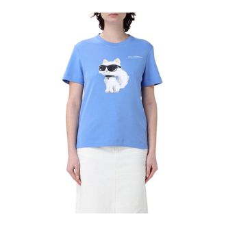 Karl Lagerfeld Choupette Katze Grafik T-shirt - - Tops - Damen - Blau - XS