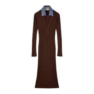 Patrizia Pepe Geripptes Midikleid - - Dresses - Damen - Braun - S