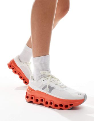 On Cloudmonster - Baskets de course - Blanc et rouge
