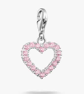 Thomas Sabo Original - Anh&auml;nger in Silberoptik und Rosa mit rosafarbenem Herzdetail