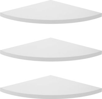 Aboofan 3 St&uuml;ck Wei&szlig;e Dreieckige Eckregale aus Rustikalem Wandmontierte Multifunktionale Aufbewahrung f&uuml;r K&uuml;che Bad Schlafzimmer Platzsparend Stilvoll Install