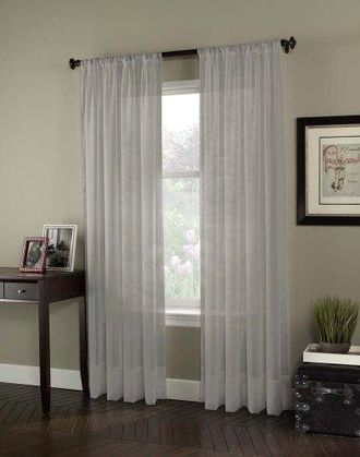 Curtainworks Soho Voile Sheer Curtain Panel, 59 by 108, Silver