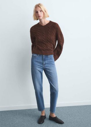 Mango Jean Mom2000 mom taille haute bleu moyen - Femme - 32 - MANGO