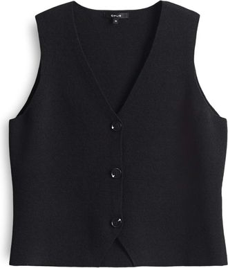OPUS Damen Weste | Anzugweste DIFORA Slim aus Milano Strick black, 38