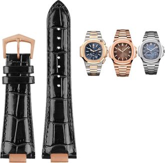 Generic 25X13mm Kerbe Echtleder Uhrenarmband + Stecker für 5711 5726 5712g Armband Armband