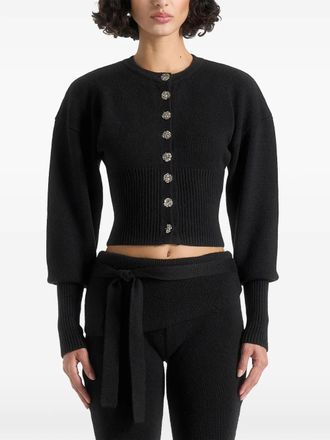 Manière De Voir ribbed button cardigan - Schwarz