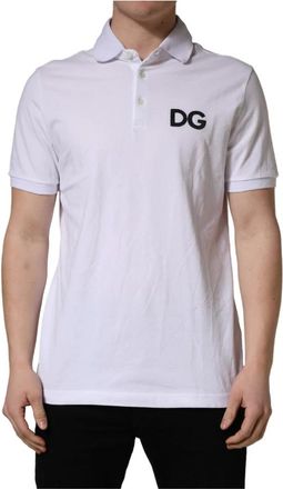 Dolce & Gabbana Homme, Tops, Blanc, Taille: XL Polo T-shirt &agrave; Manches Courtes