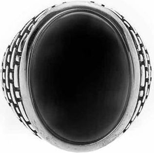 OrusBijoux Bague Homme Argent Onyx oeil Noir