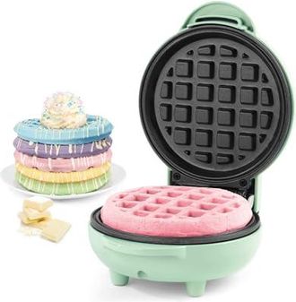 Petra Antihaft-Mini-Waffeleisen - klein, klassische süße herzhafte Waffel ca. 11,5 cm, 550W, Kompakte belgische Waffelmaschine, Kindergeburtstage, Familienf